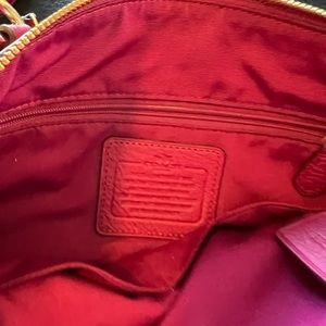 Coach | Bags | Coach Pebbled Leather Dark Pink Bag | Poshmark